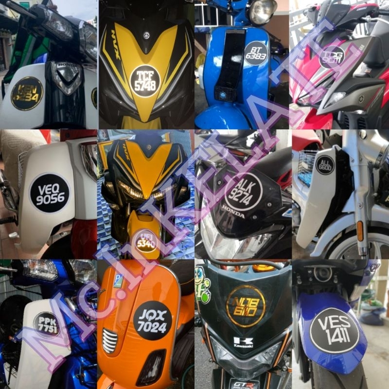Plat Nombor motor Sticker Bulat (pos keluar dlm 48 jam) | Shopee Malaysia