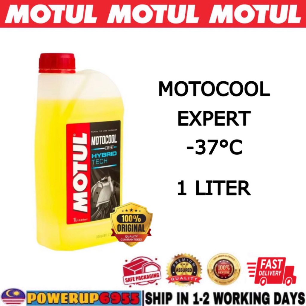 ORIGINAL MOTUL MOTOCOOL EXPERT HYBRID TECH ANTIFREEZE COOLANT -37°C 1L ...
