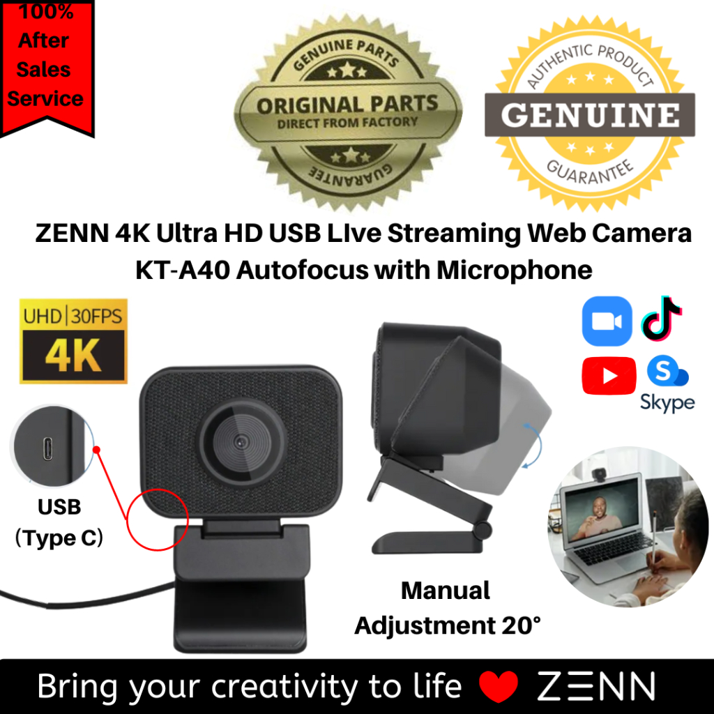 4K Ultra HD USB LIve Streaming Web Camera KT-A40 Autofocus Webcam Web ...