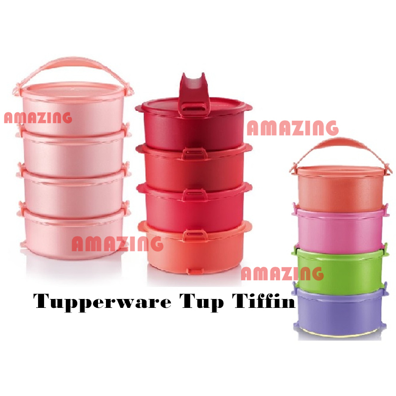 Tupperware Tup Tiffin Set/ Round Click To Go Set 550ml/ Bekas Makanan ...