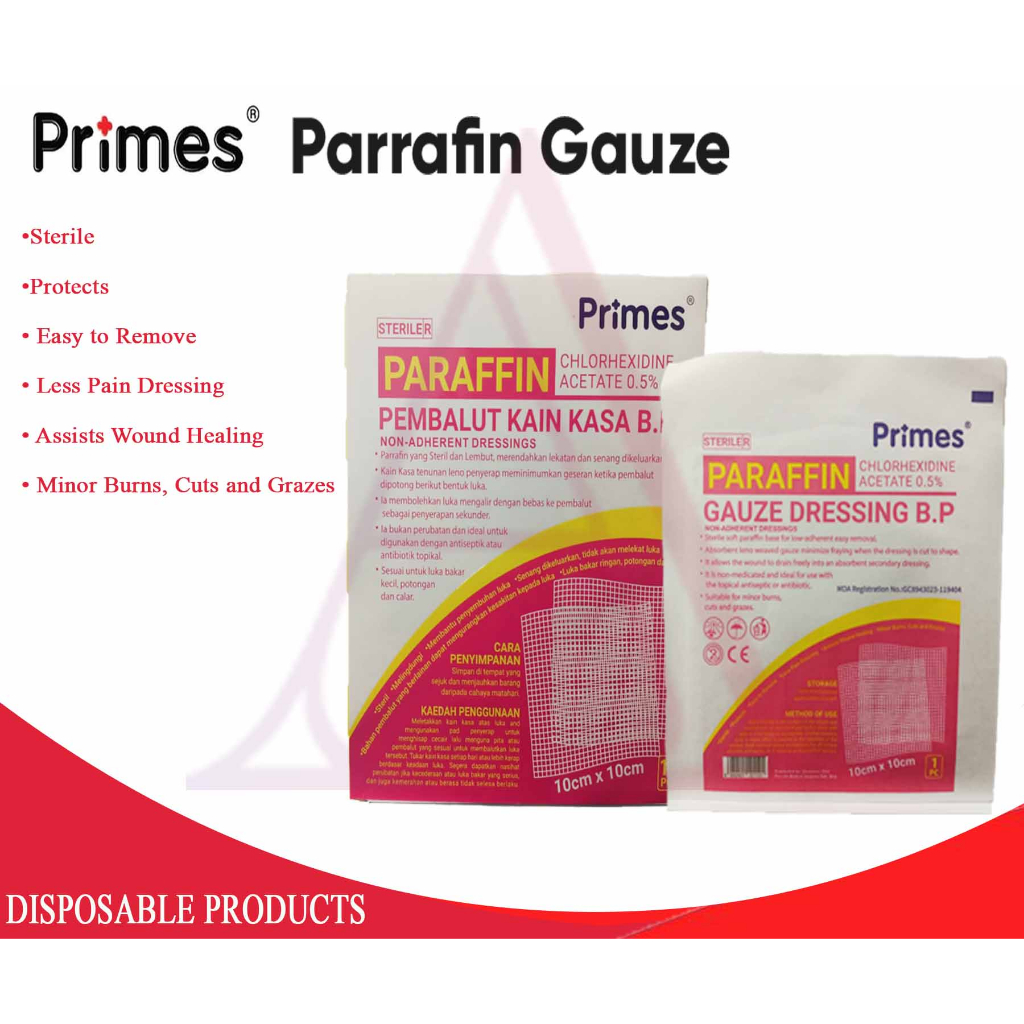 Primes Paraffin Gauze Dressing B.P | Shopee Malaysia Primes Paraffin Gauze Dressing B.P | Shopee Malaysia