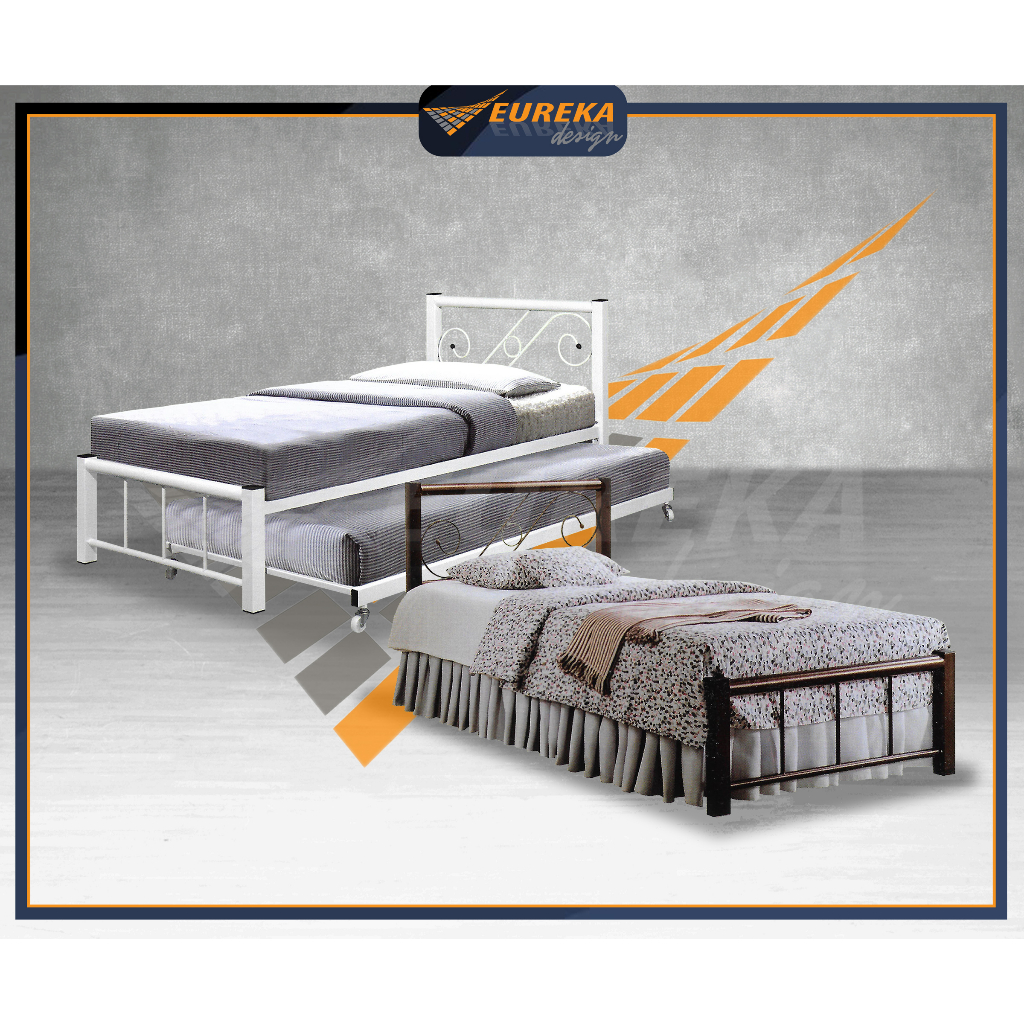 EUREKA Single Bed Frame Modern Metal Pull Out / Katil Besi Bujang ...