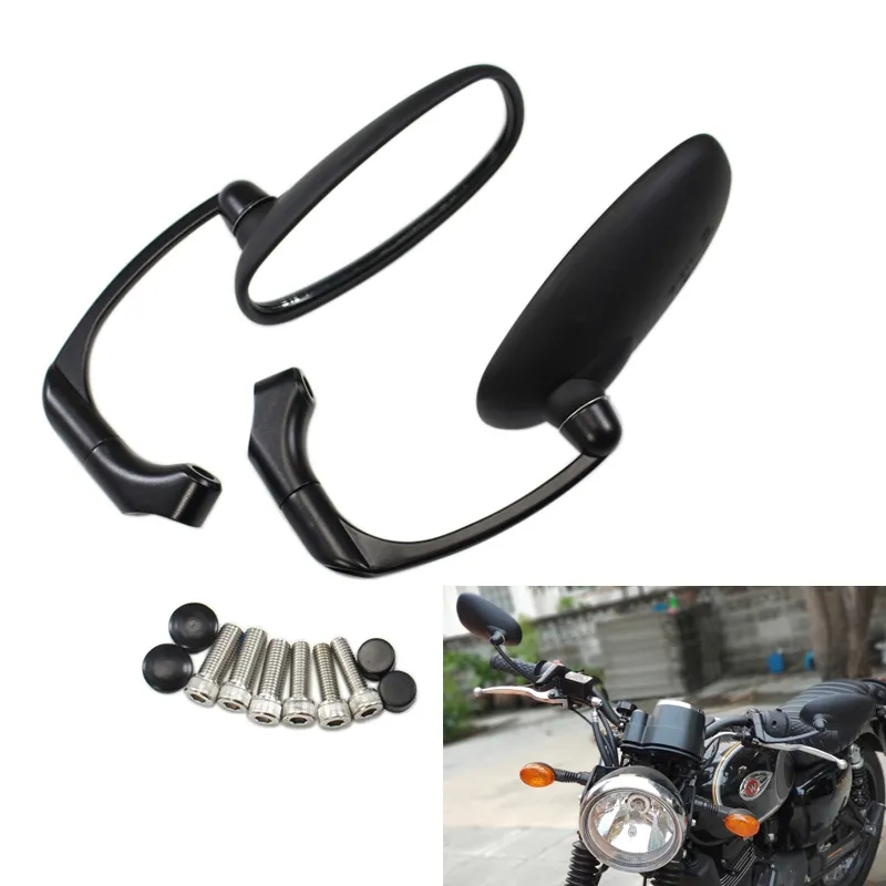 Motorcycle Rearview Side Mirror With 8 10mm Screws Universal Round