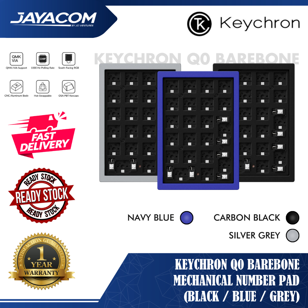 Keychron Q0 Barebone Mechanical Number Pad (Black / Blue / Grey ...