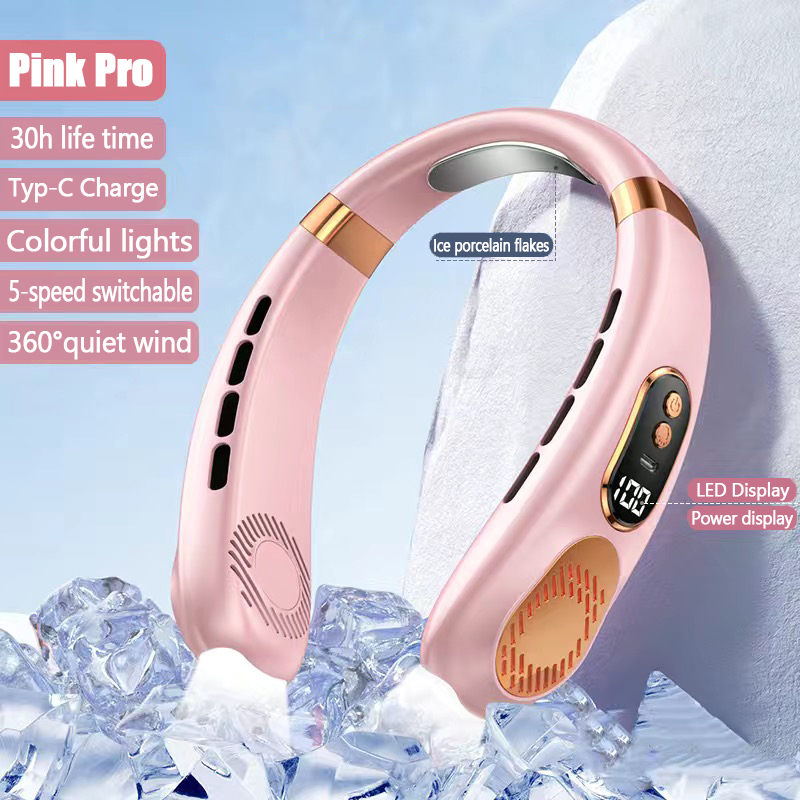 8000mAh Portable Hanging Neck Fan Hands Usb Rechargeable 360° Neck ...