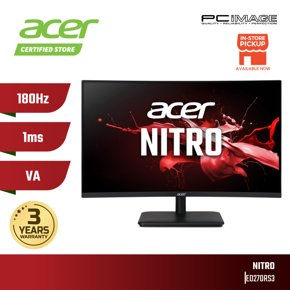 ACER NITRO GAMING ED270RS3 27"/1920X1080/1MS/180HZ/HDMI/DP/VA/3YW ...