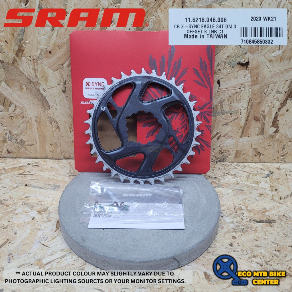 SRAM GX Eagle Chainring - Direct Mount | X-SYNC 2 | 12-speed | C1 - Offset 3mm | Lunar Grey | 3 ...