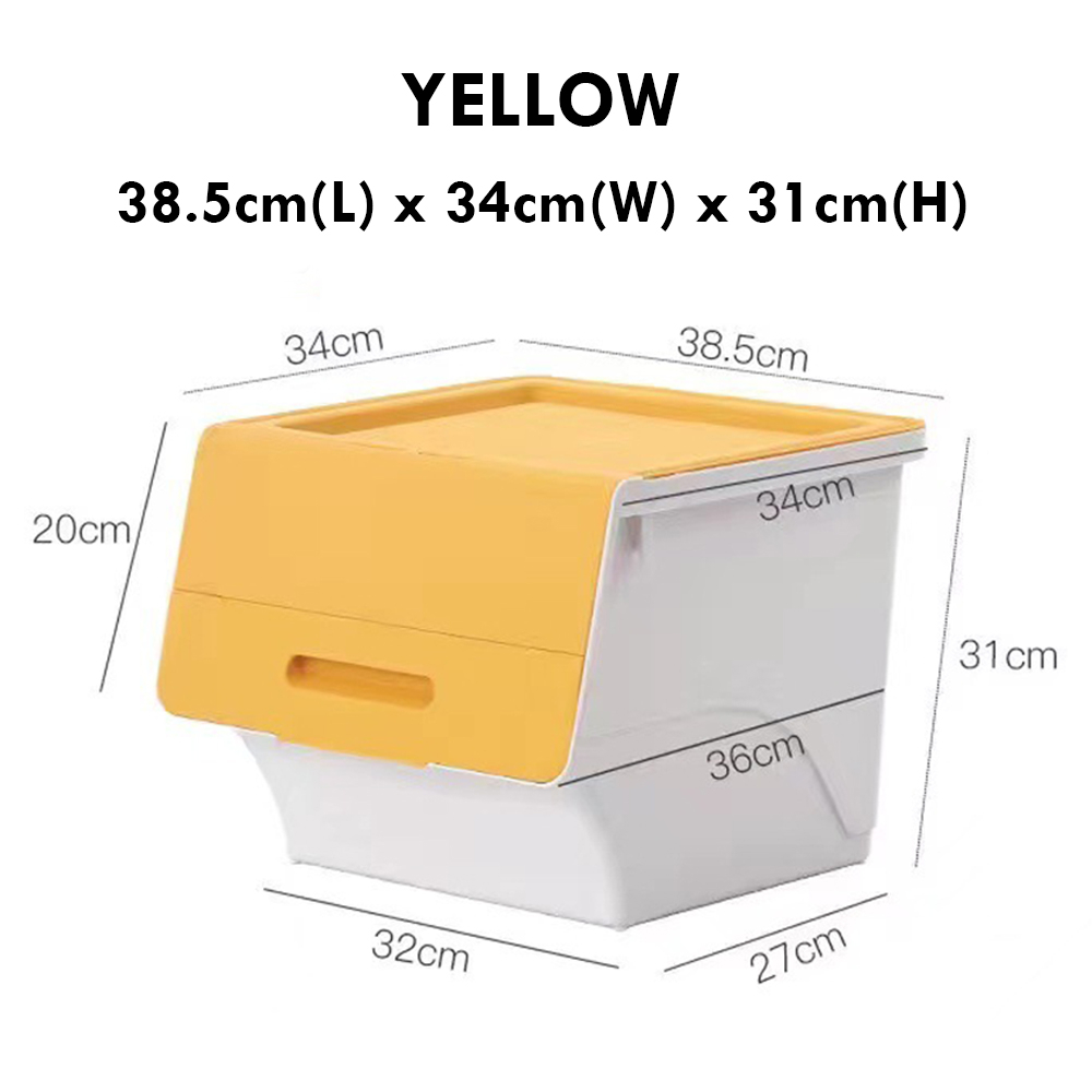 36L Korea Multipurpose Stackable Toy Storage Box Front Opening Storage ...