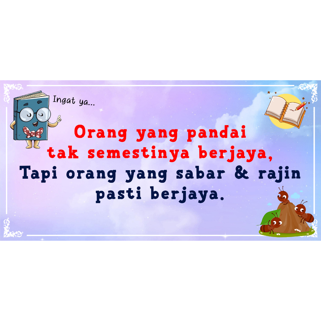 BANNER / POSTER KATA KATA SEMANGAT POSITIF - KELAS TUSYEN, SEKOLAH ...