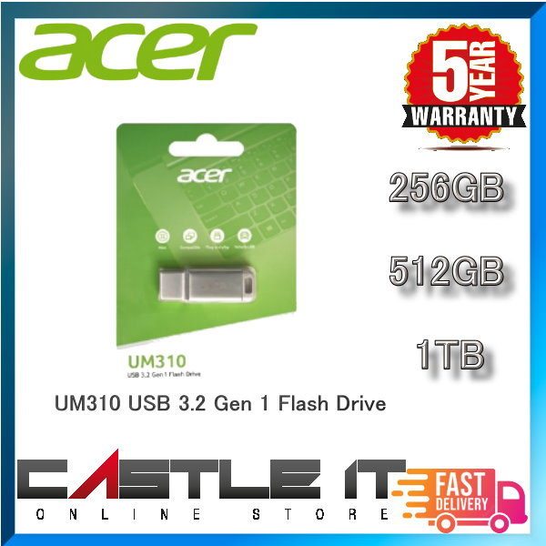 Acer UM310 USB 3.2 Flash Drive 256GB 512GB 1TB – Aluminium Waterproof Shockproof Durable Design ...