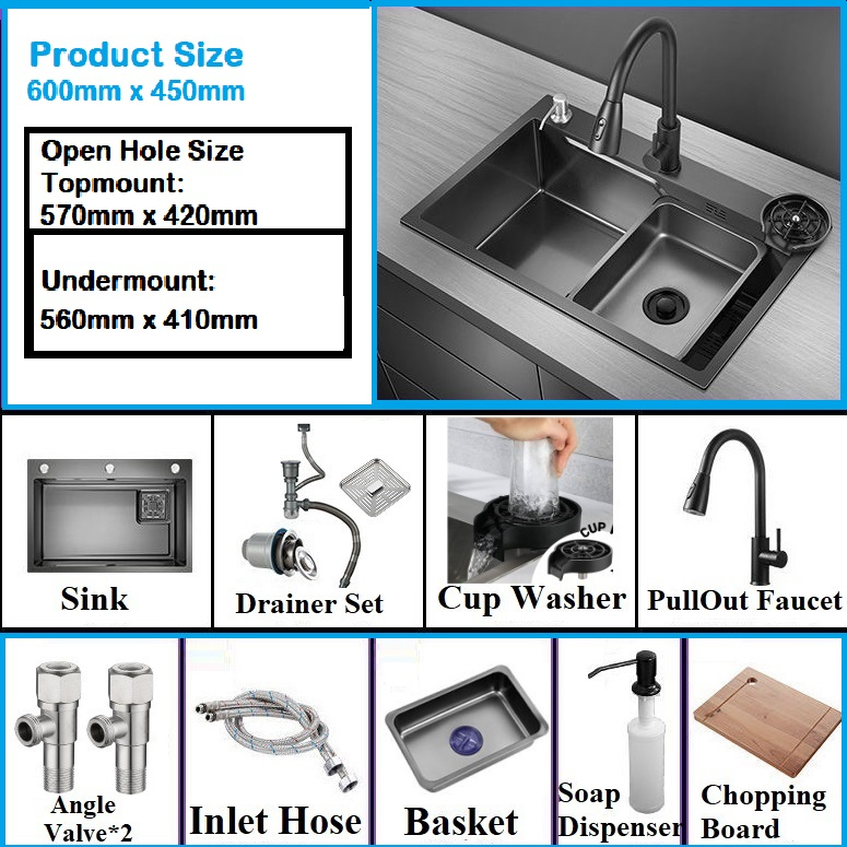 [BUY 1 FREE 10 GIFTS] Waterfall 6845 Premium Nano Sink Package Deals ...