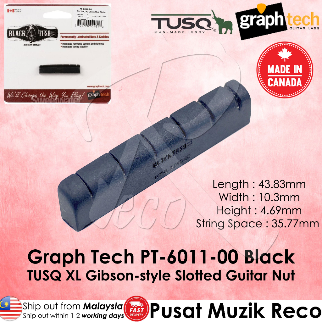 Graph Tech PT-6011-00 Black TUSQ XL Slotted Gibson-style Guitar Nut ...