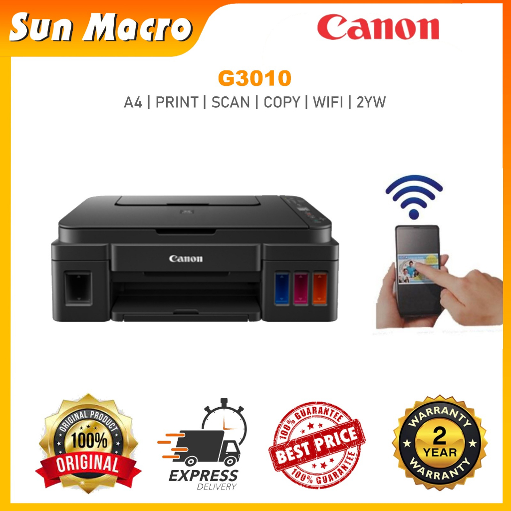 CANON G3010 WIRELESS INK TANK PRINTER (INCLUDES FULL SET ORI INK ...