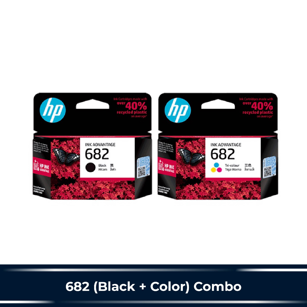 HP 682 HP682 Black Tri-Color Original Ink Cartridge 3YM77AA black ...