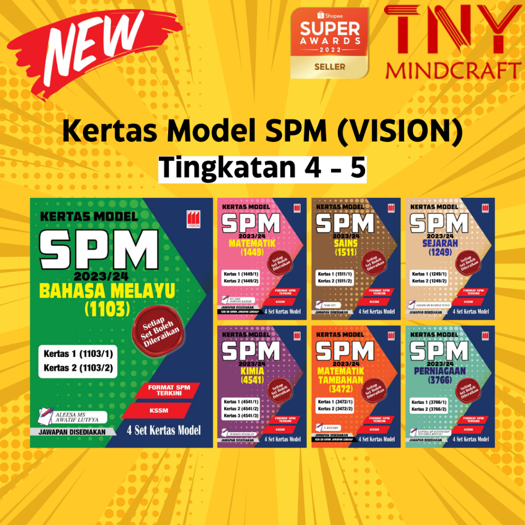 [TNY] Vision: Kertas Model SPM Edisi 2023/24 (Tingkatan 4 & 5) - 4 sets kertas model | Shopee ...