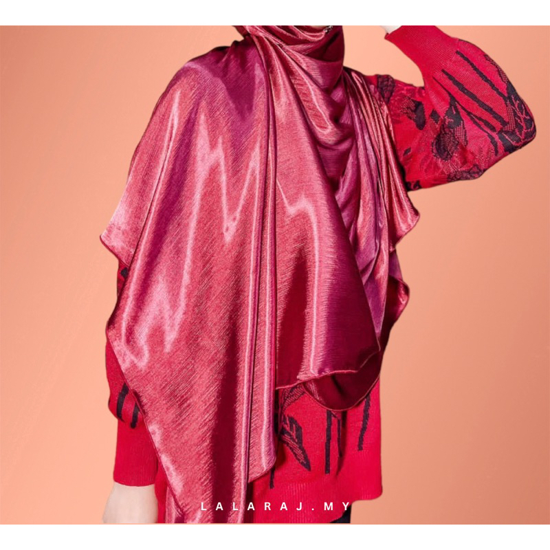 Lalaraj.my Shawl labuh 2 meter textured satin (Safwa Shawl) | Shopee ...