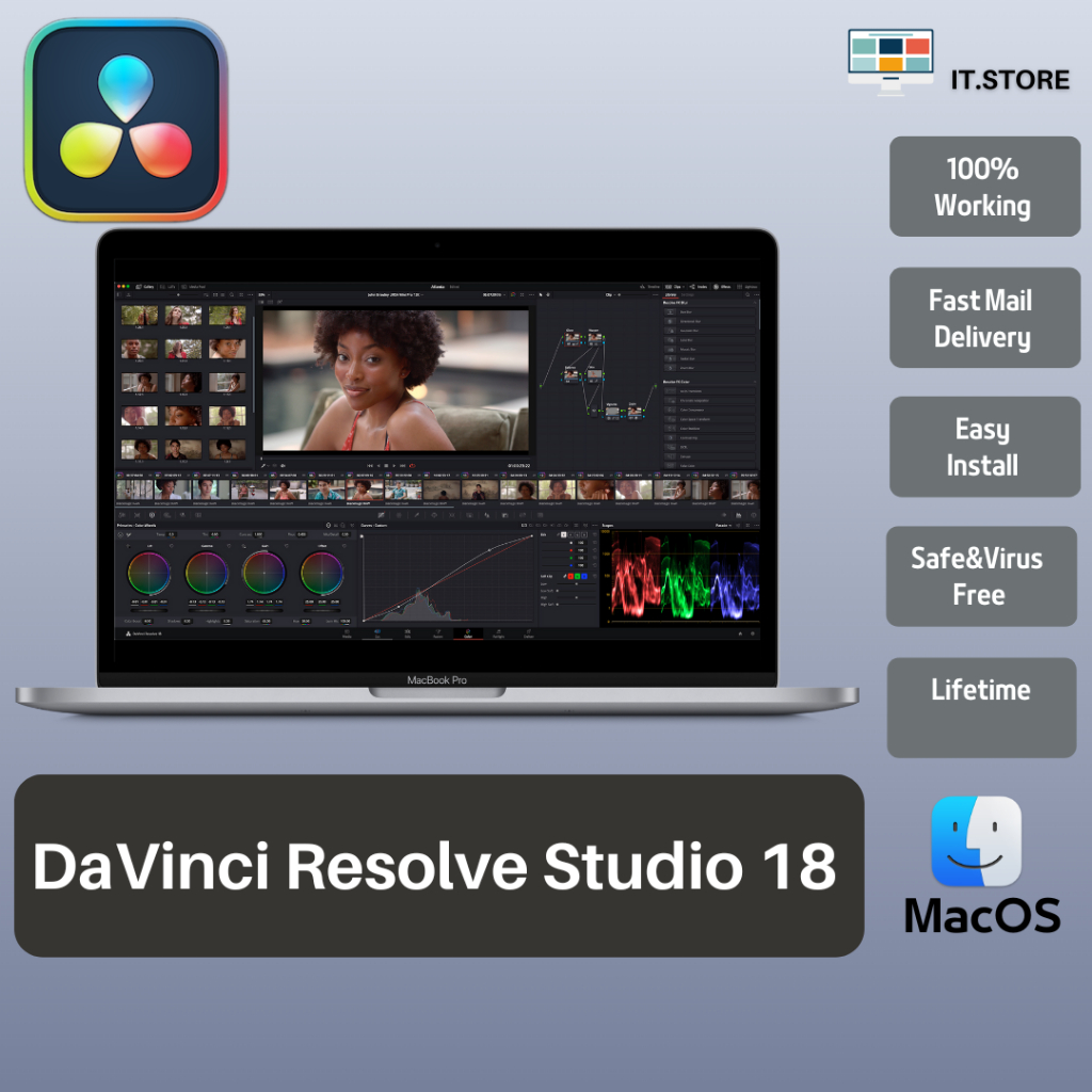 DaVinci Resolve Studio 18 Lifetime for Intel and M1 Chip Apple Silicone MacOs/Macbook/Mac ...