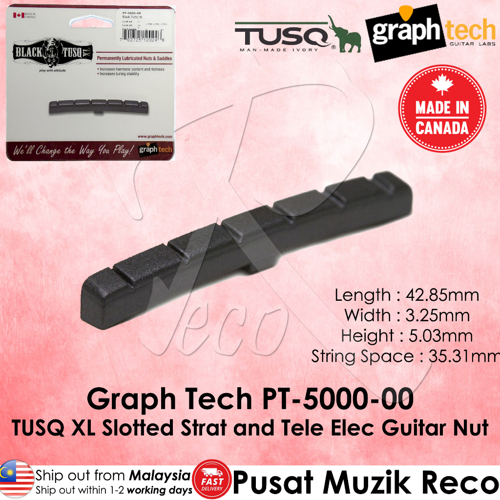 Graph Tech PT-5000-00 TUSQ XL Slotted Strat and Tele Guitar Nut Gitar ...