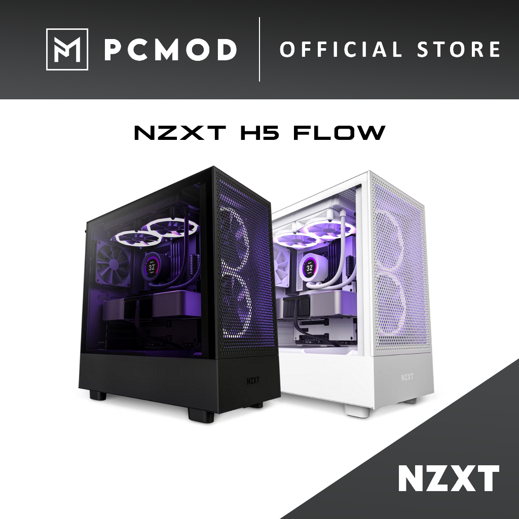 NZXT H5 FLOW Mid-Tower Case | Non-RGB / RGB Versions | PCMOD | Shopee ...