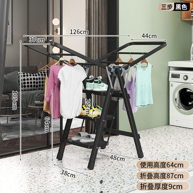LADER Rak Penyidai Baju ☀ Tangga Ampaian Baju ☀ Foldable Butterfly ...