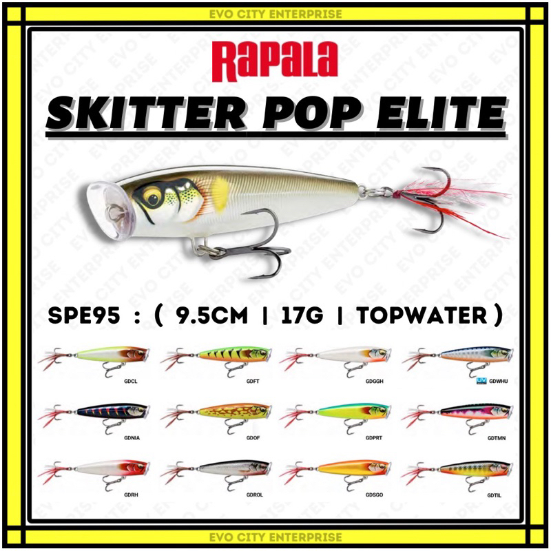 Rapala Skitter Pop Elite SPE75:(7.5cm | 10g) / SPE95:( 9.5cm | 17g ...