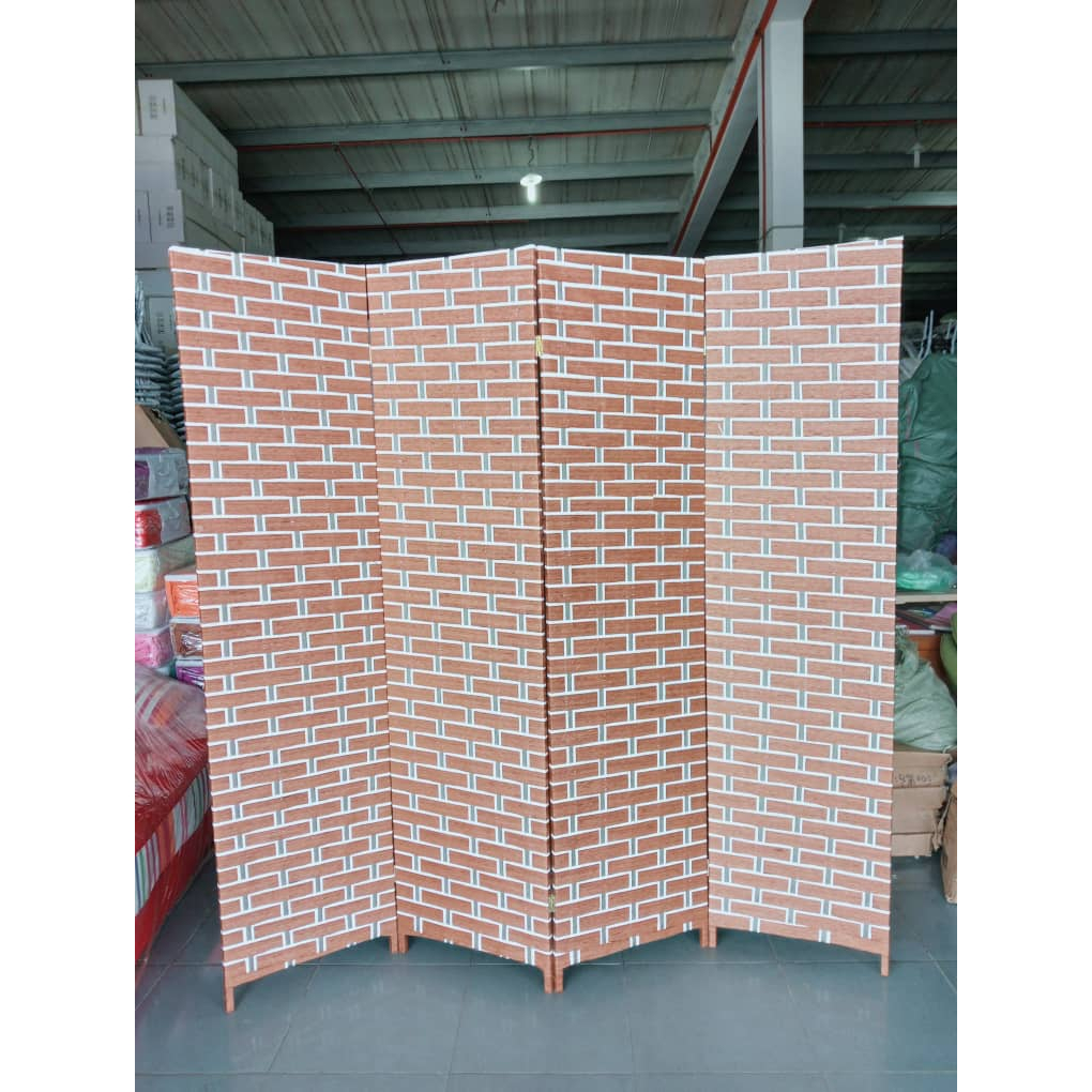 4 Panel Folding Room Divider Screen Removable Storage Shelves Privacy ...