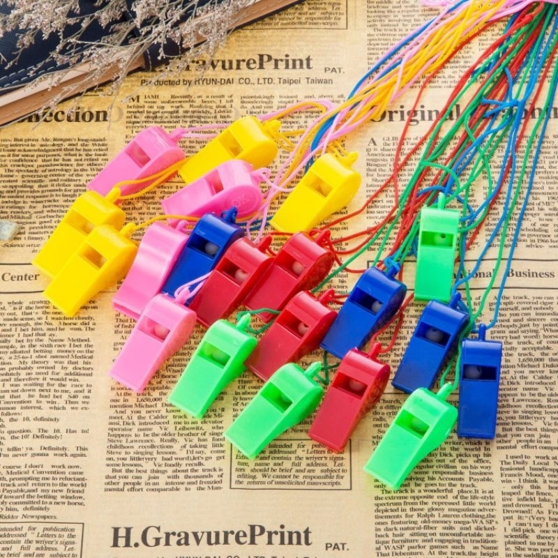 Colorful Plastic Whistle With Rope Multifunctional | Shopee Malaysia