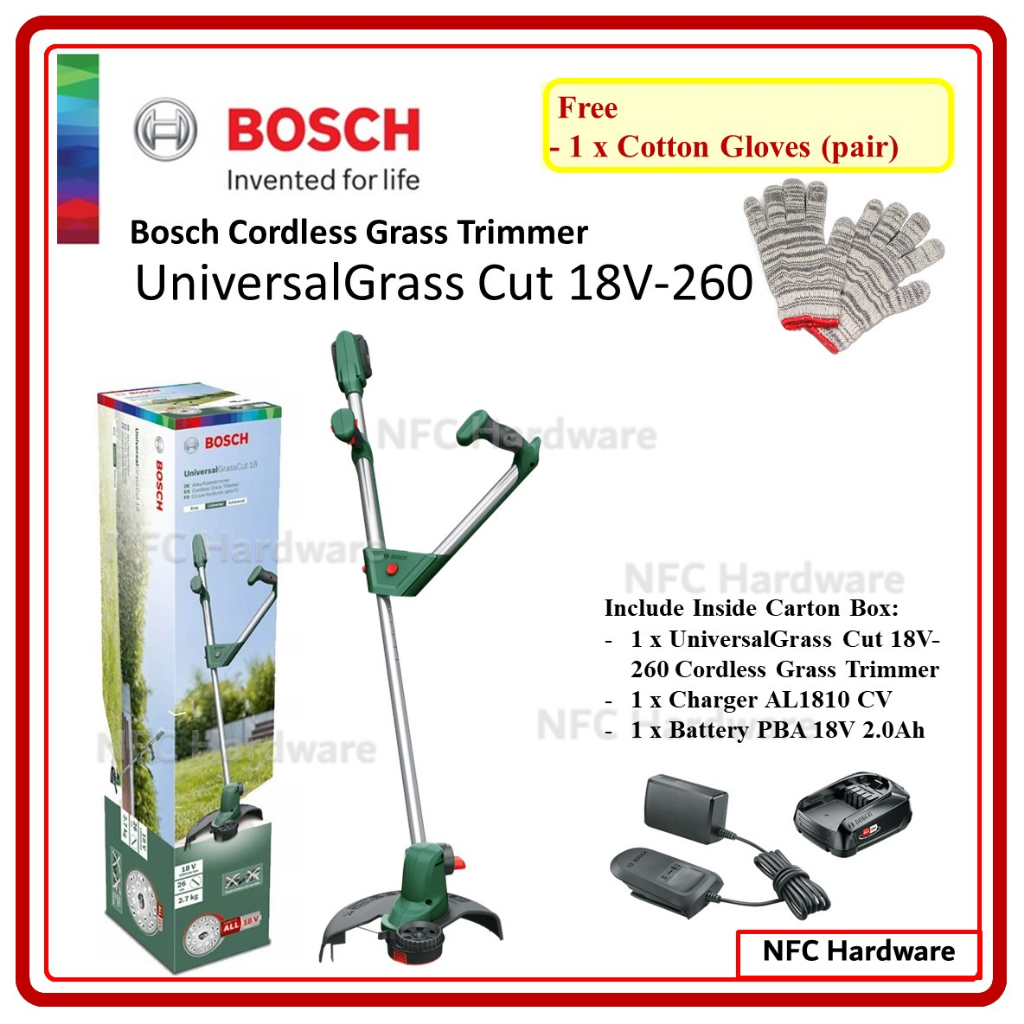 BOSCH Universal Grass Cut 18V-260 Cordless Grass Trimmer 18V | Shopee ...