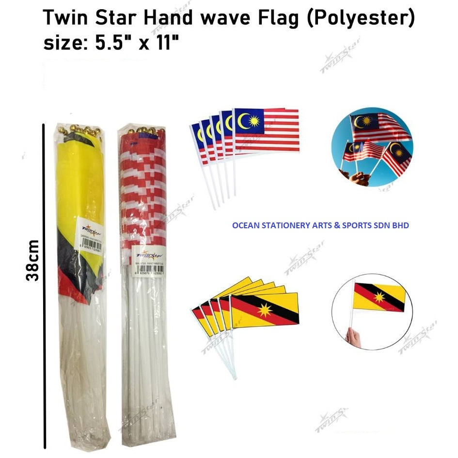 TWIN STAR MALAYSIA & SARAWAK HAND WAVE FLAG | Shopee Malaysia