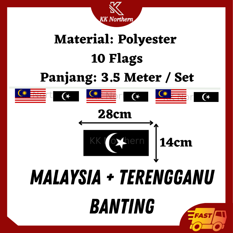 Flag Malaysia Bendera Kecil Gantung Negeri Jalur Gemilang Negeri Tali ...