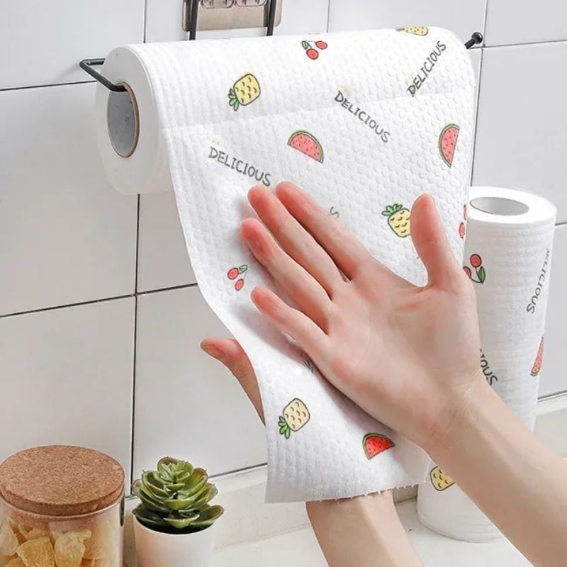 KITCHEN CLEANING TISSUE ROLL REUSABLE WASHABLE TISU DAPUR DISPOSABLE ...