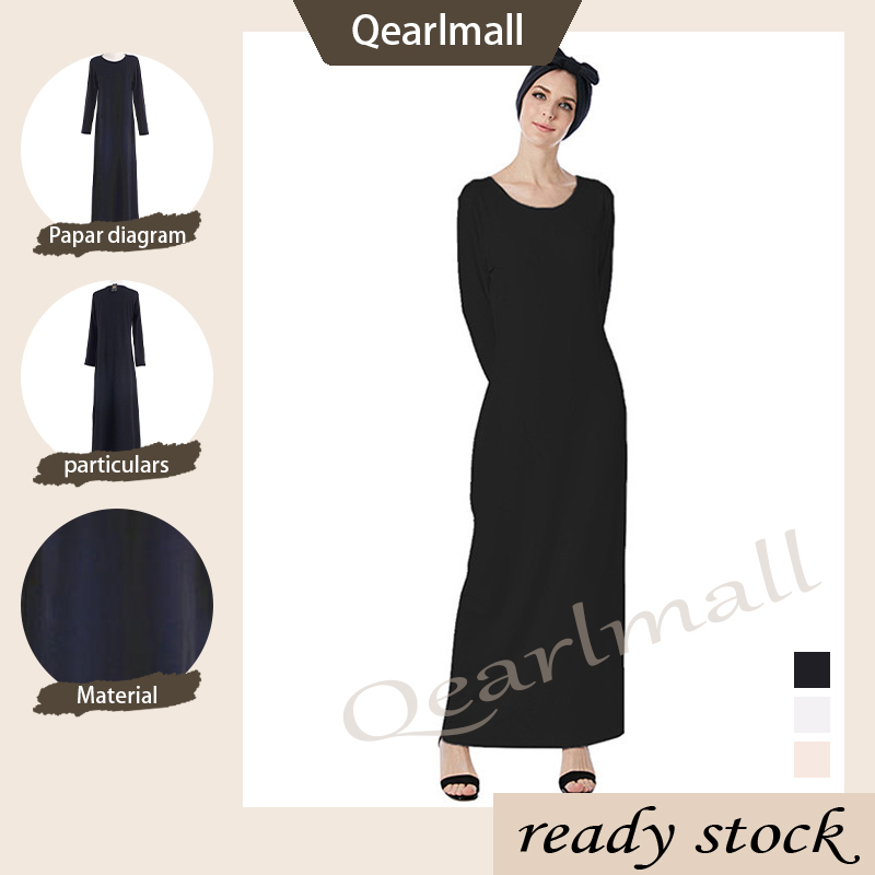 🌸Ready Stock🌸Long Inner Dress Inner Kaftan Women Abaya Labuh Baju Soft ...