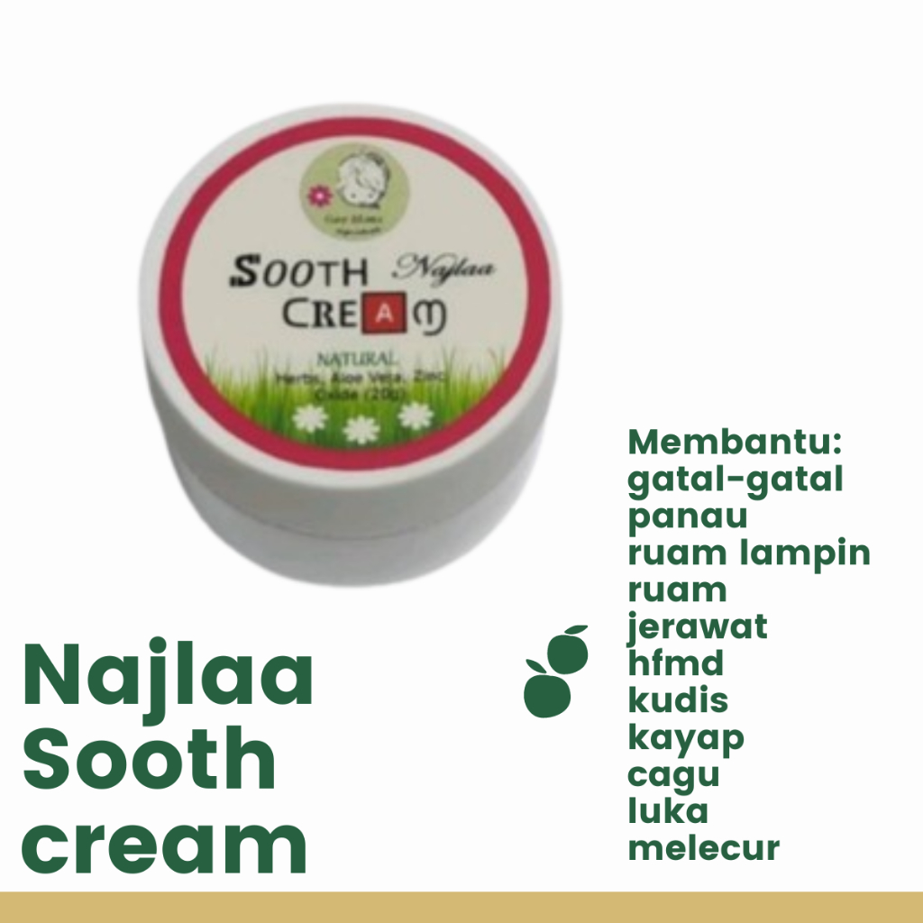 Herbal Cream Sooth Cream Najlaa Baby Skincare Rawat Masalah Ruam Eczema ...