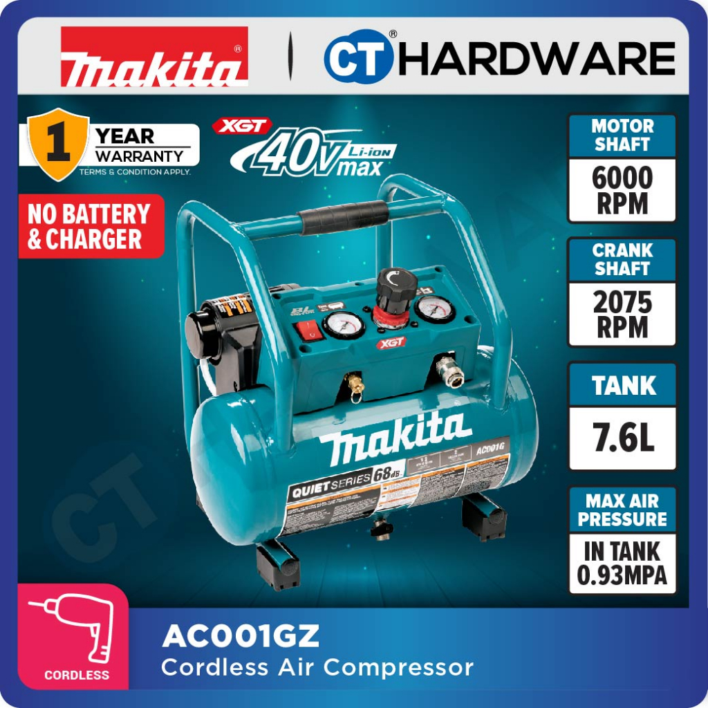 MAKITA AC001GZ CORDLESS AIR COMPRESSOR 40V WITHOUT BATTERY AND CHARGER ...
