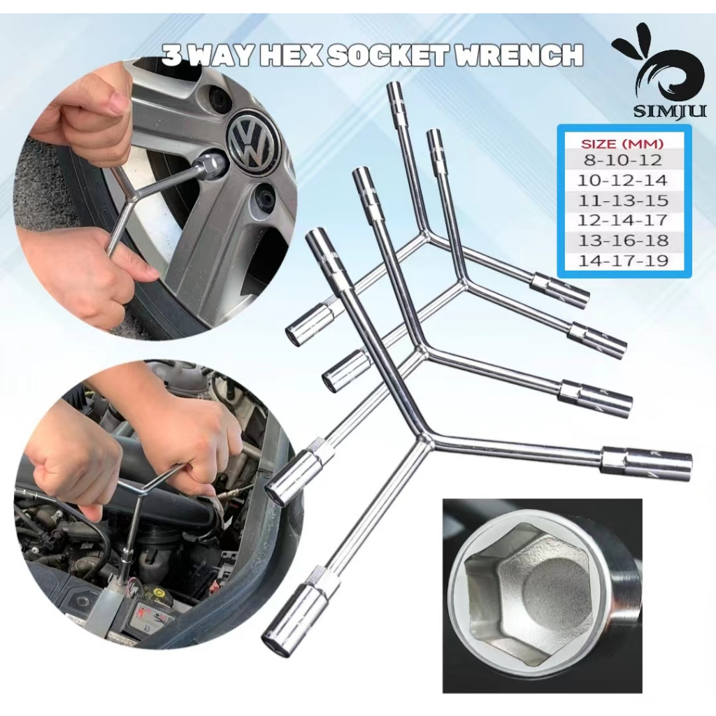 CR-V 3 Way Hex Socket Wrench Tools 6 Sizes Y Type Wrench | Shopee Malaysia