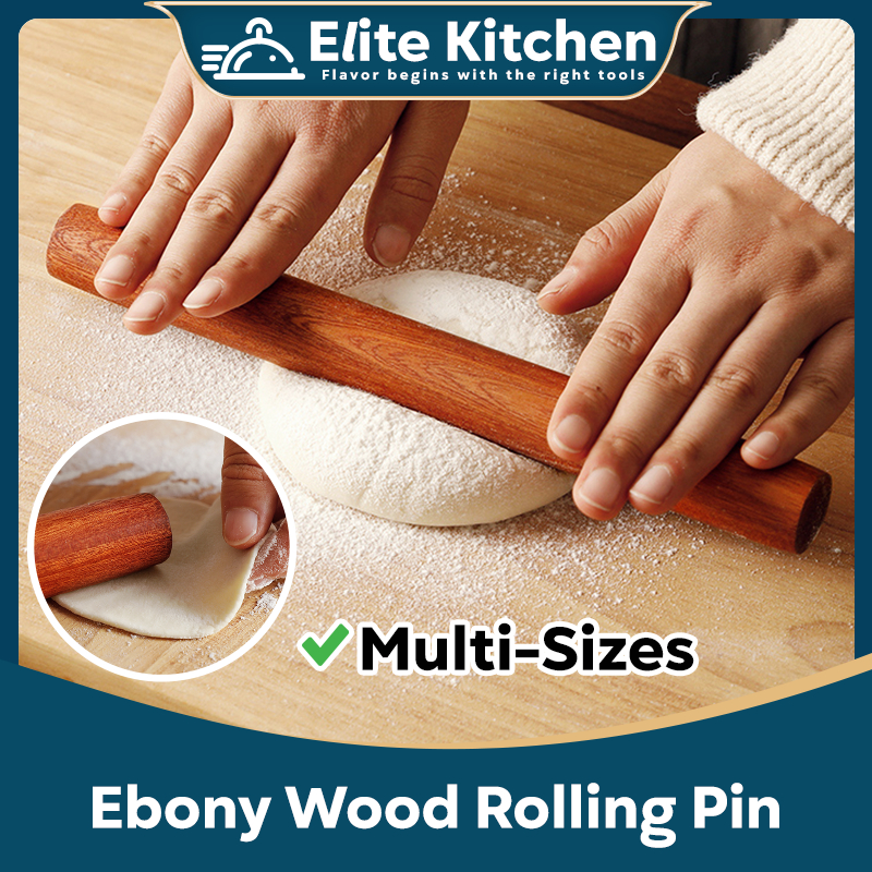 Elite Kitchen - Ebony Wood Rolling Pin Baking Tool Wooden Rolling Pin ...