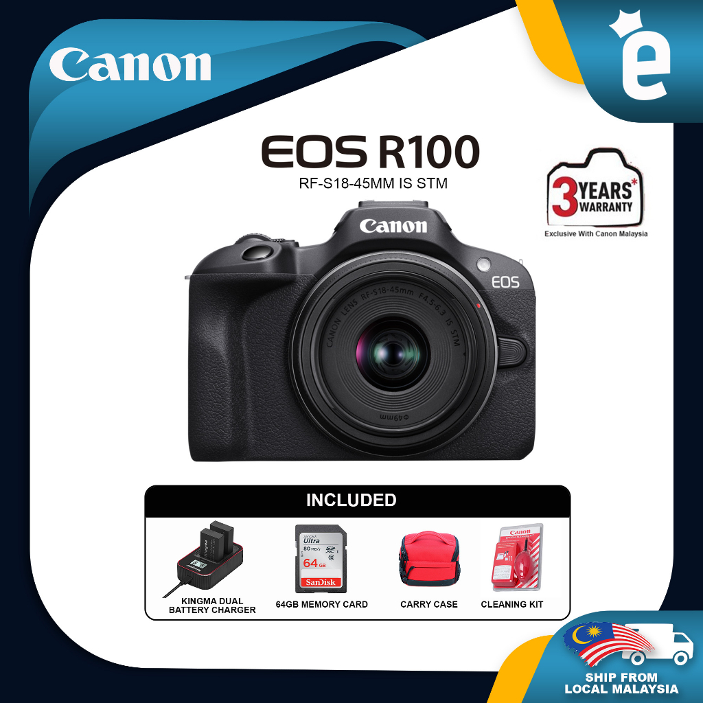 Canon EOS R100 Mirrorless Camera with 18-45mm Lens R100 BODY Only Canon ...