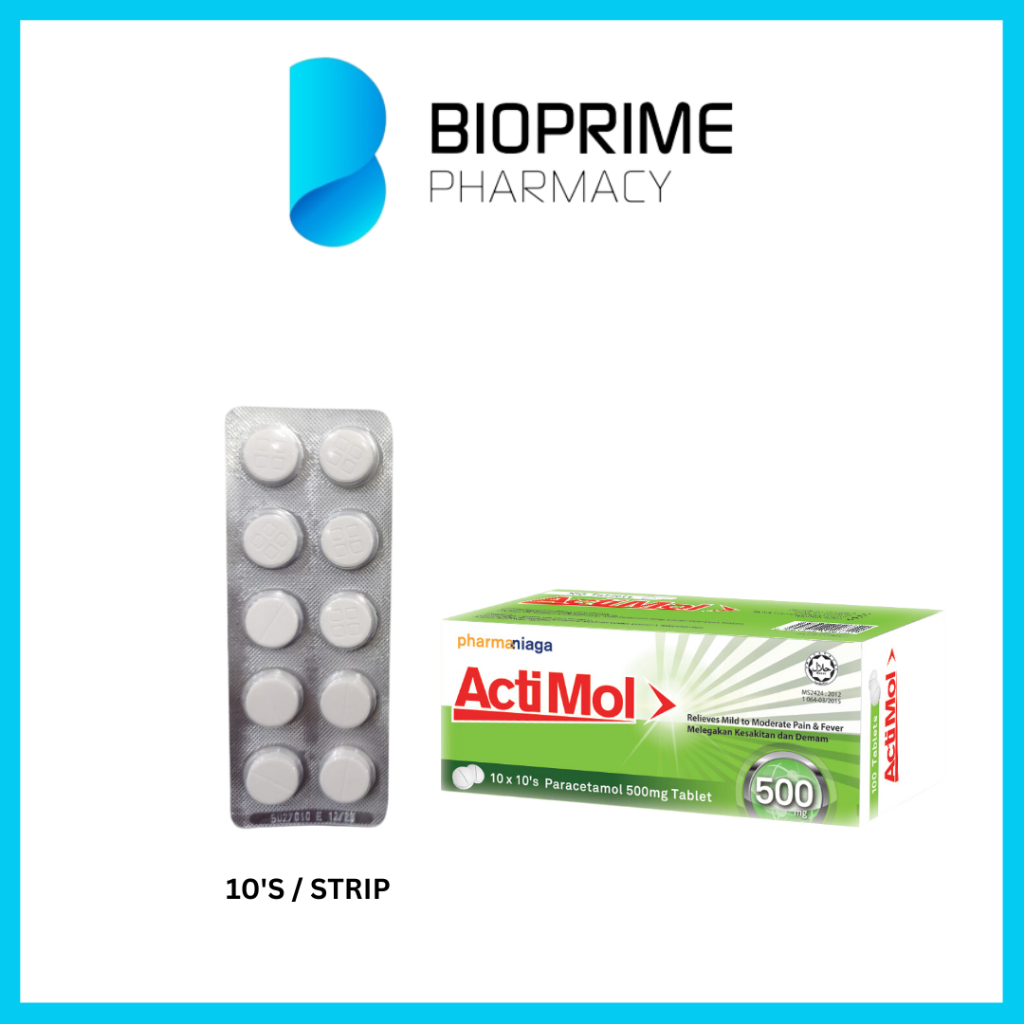 ACTIMOL PARACETAMOL TAB 500MG 10'S /STP (Exp: 12/2025) | Shopee Malaysia