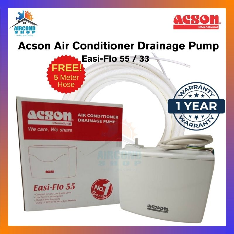 Ready Stock / ACSON Drainage Pump EASI-FLO 55 / 33 FREE 5 Meter Hose ...