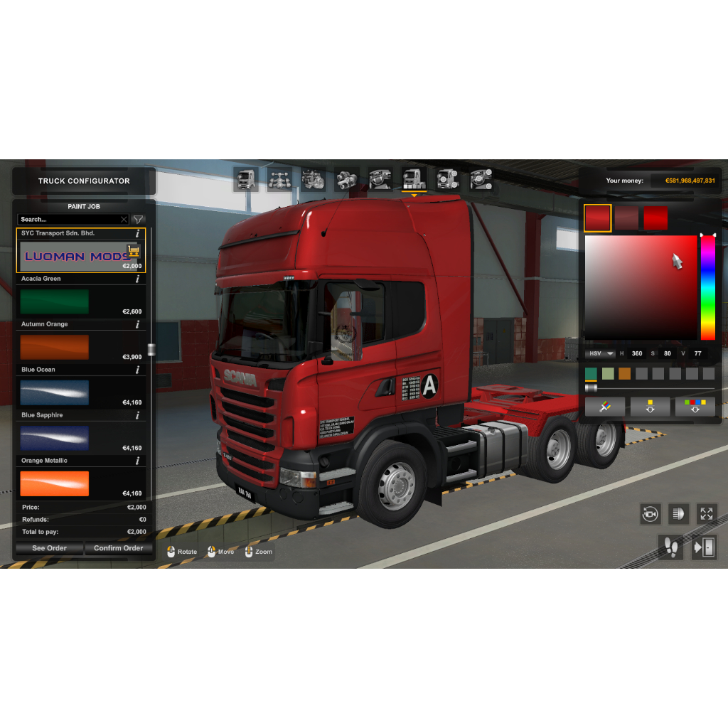 Euro Truck Simulator 2 ETS2 Scania Skin [Multicolor PACK Scania RJL R ...