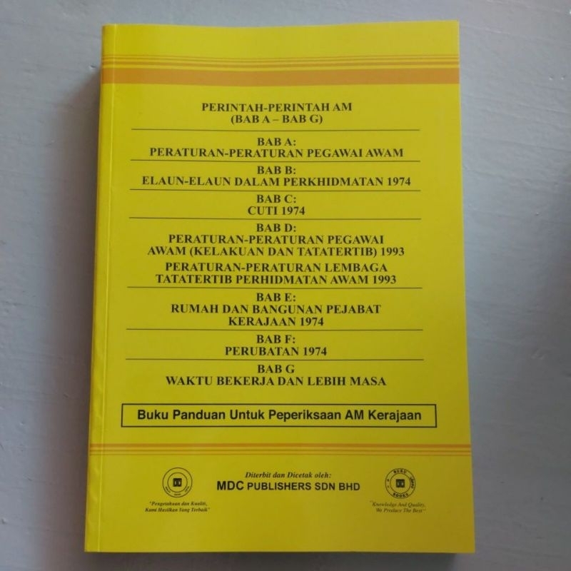 PERINTAH- PERINTAH AM BAB A - BAB G I PANDUAN UNTUK PEPERIKSAAN AM ...