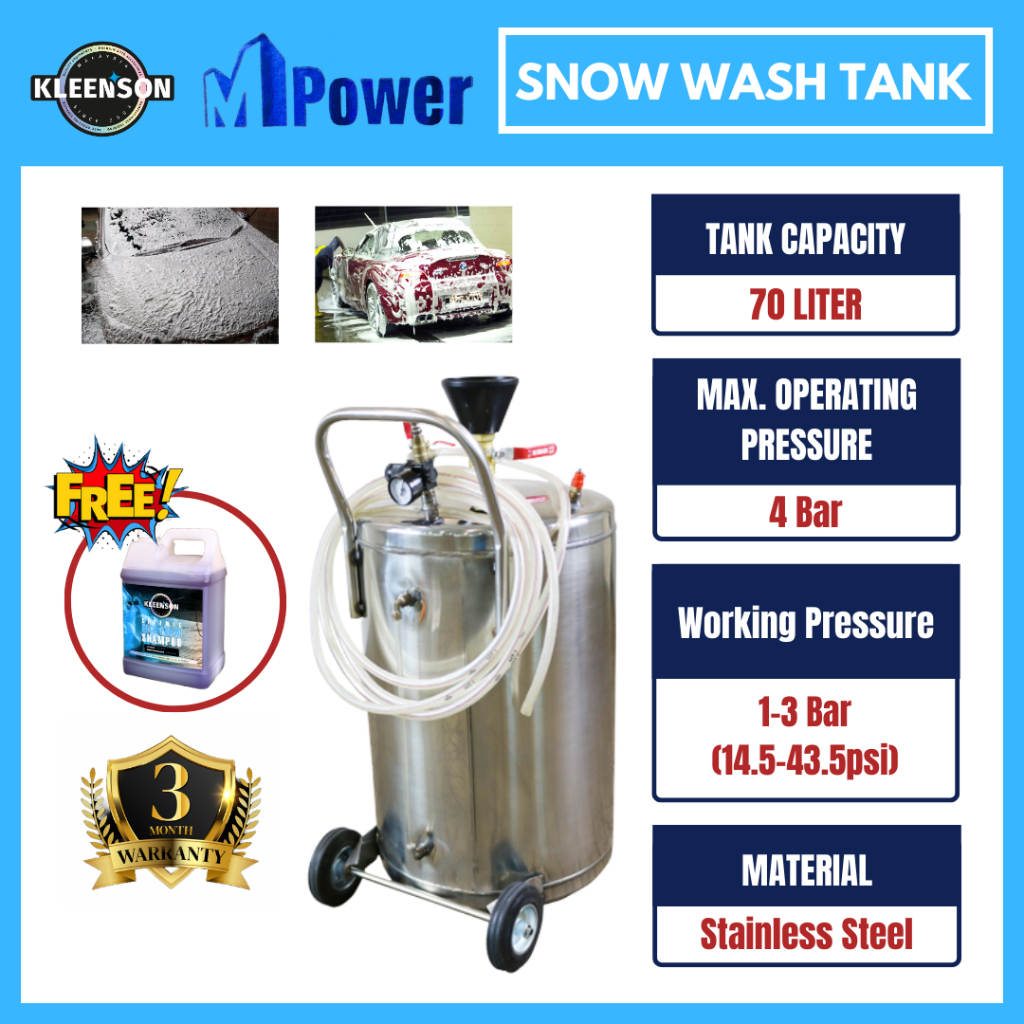 【MPower】Snow Wash Tank 70L | Car Washing Foam Machine Stainless Steel ...