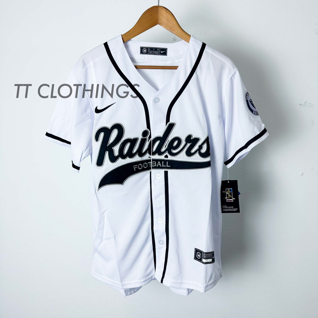 Baseball MLB x NFL Collab Jersey Special Jersey Raiders White American ...