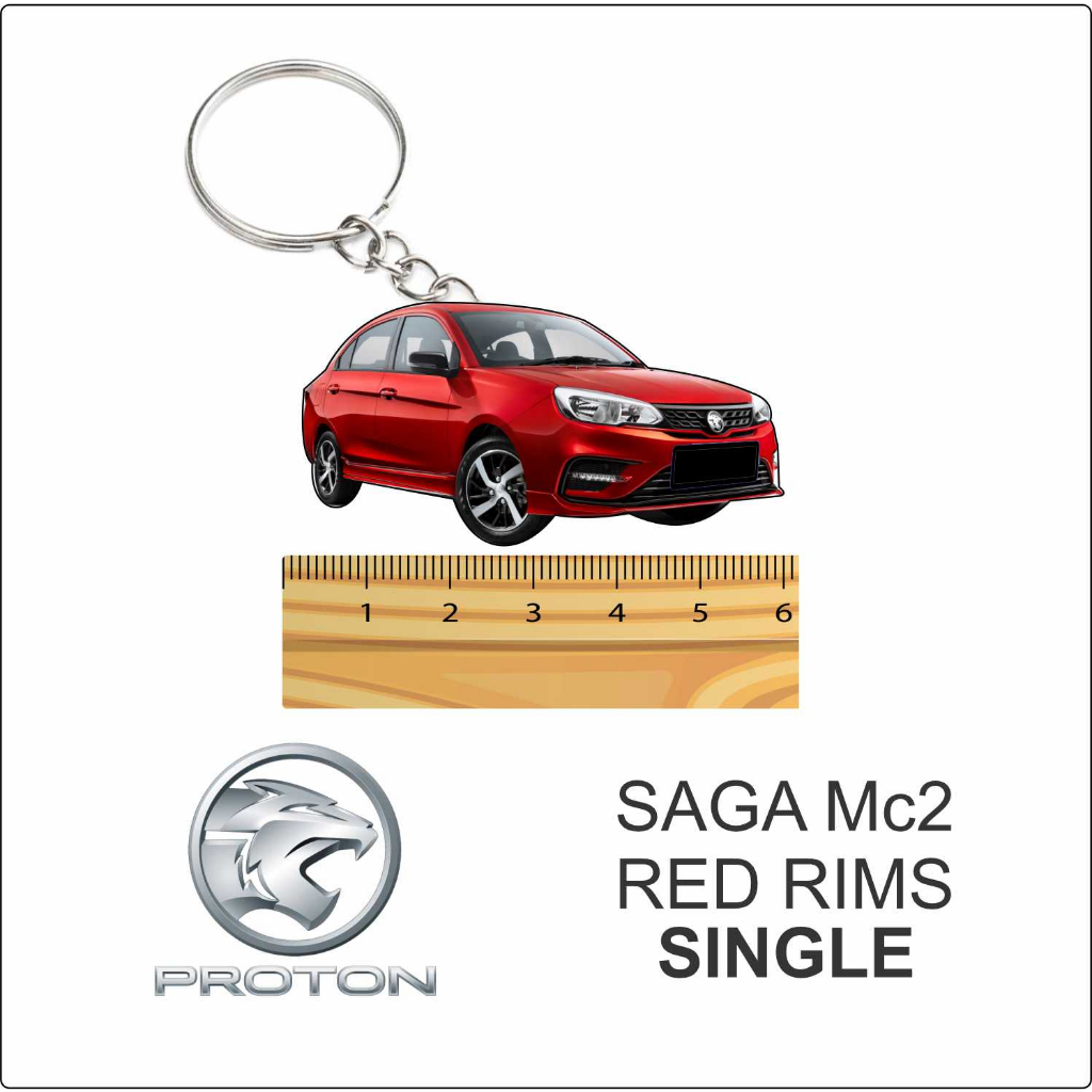 proton saga red mc2 RIMS 2d keychain | Shopee Malaysia