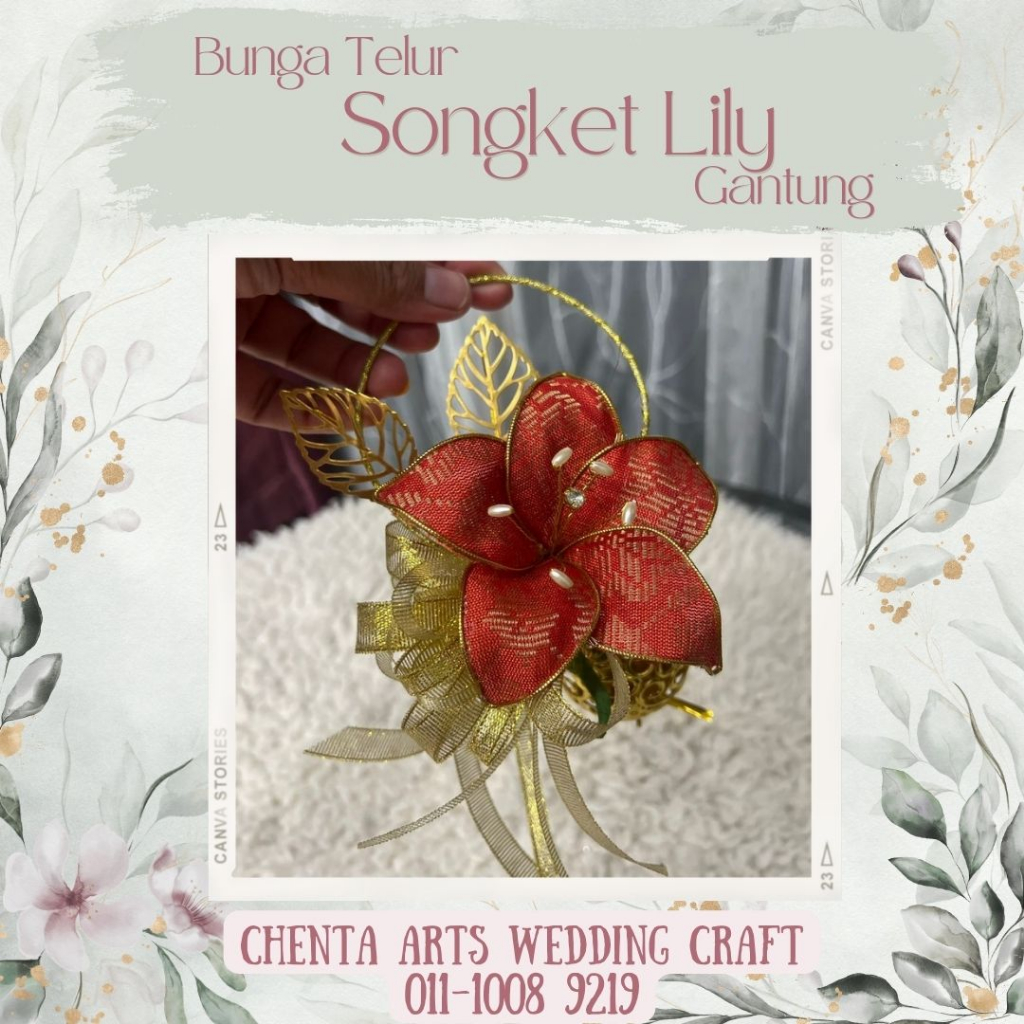 Bunga telur Songket Lily Gantung | Shopee Malaysia
