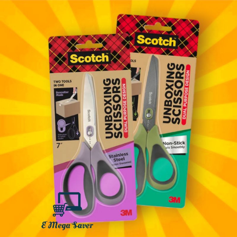 3M Scotch Unboxing Dual-Purpose Scissor cum Cutter (7inches) | Shopee ...