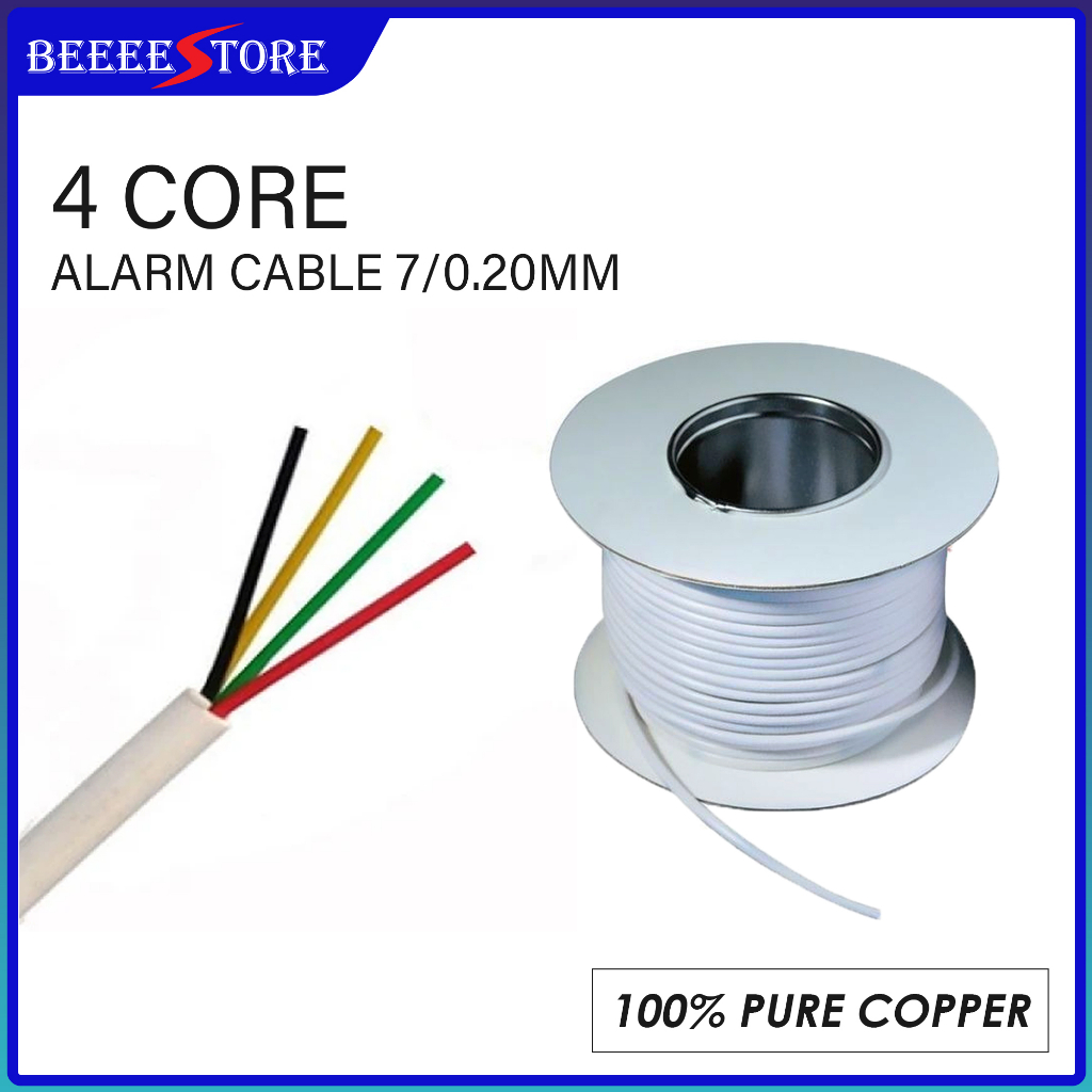 PER METER - Alarm Cable Tinned 100% Copper 4 Core 7/0.20MM | Shopee ...