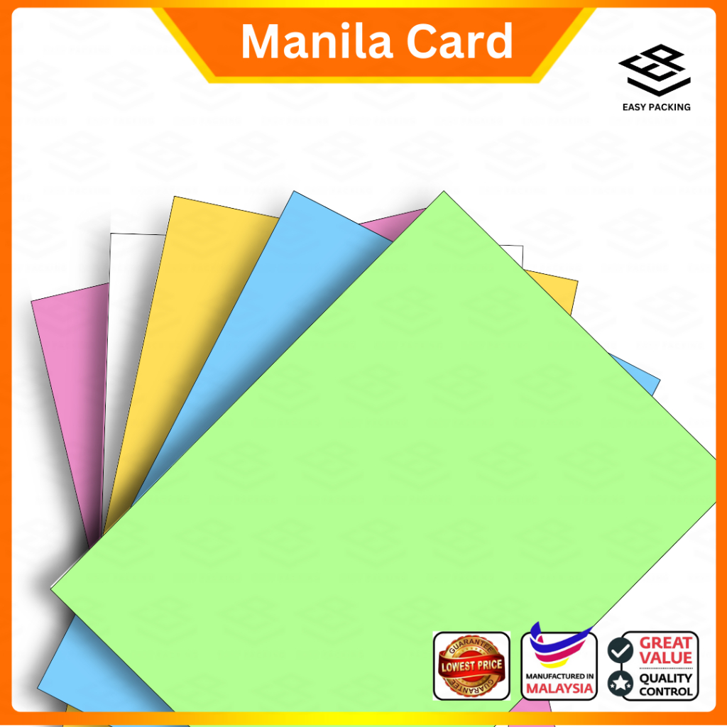 Manila Card 220Gsm 20”x25”Kad Manila (Mix light ) Card Board Paper ...