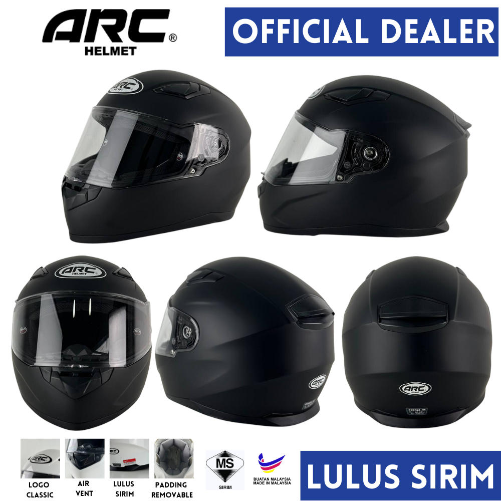 ARC Raptor Matt Black Fullface Single Visor 2024 💯 ORIGINAL | Shopee ...