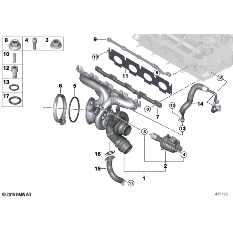 BMW F30 LCI B48 TURBO PIPE NUMBER14 （Oil pipe inlet） | Shopee Malaysia